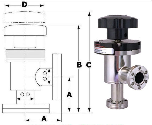 Manual Right Angle Conflat Rotatable Port Valve - Apex Vacuum