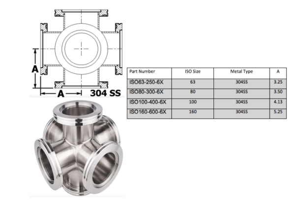 ISO 6-Way Cross - Apex Vacuum